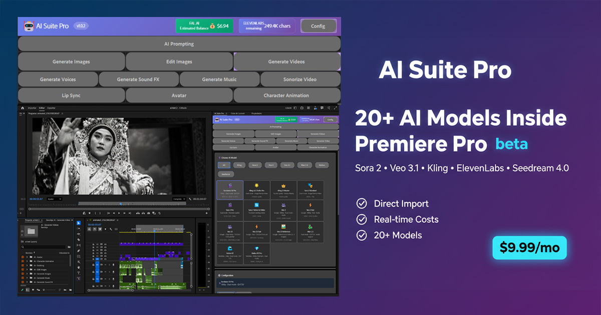 AI Suite Pro | 30+ AI Models Inside Adobe Premiere Pro